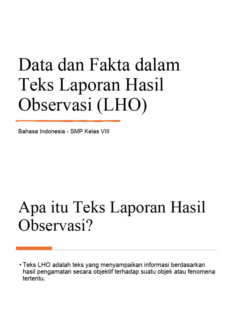 Memahami Data dan Fakta dalam Teks LHO | PDF