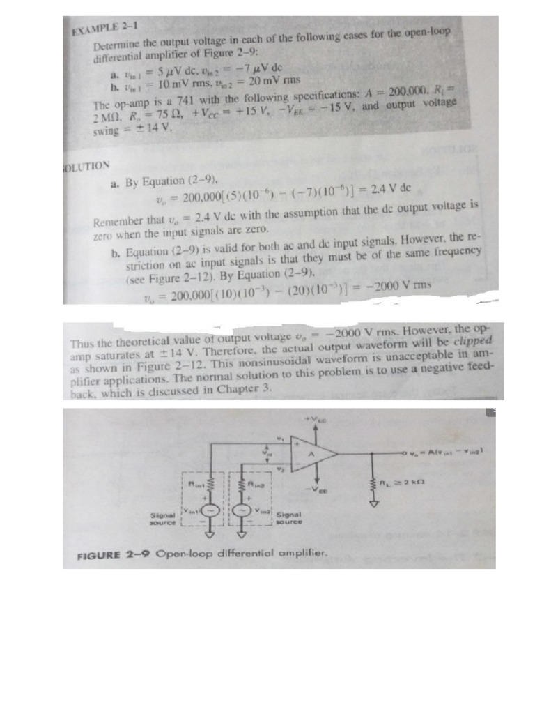 4.problems On Open Loop Op-Amp Configuration | PDF