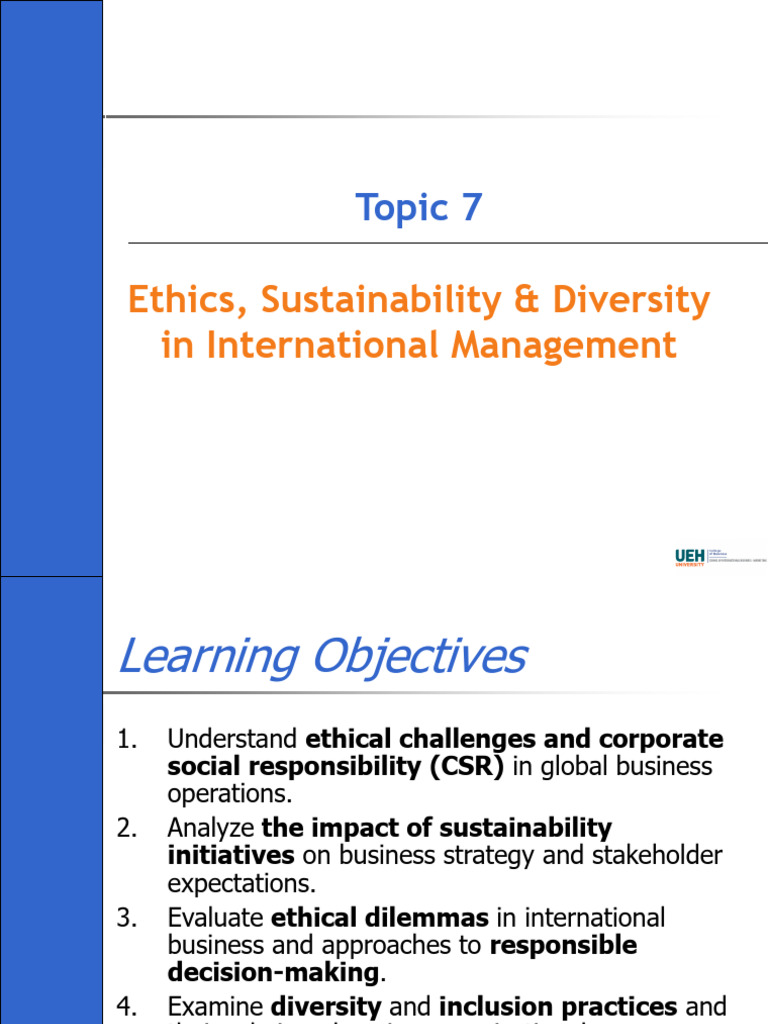 07-Ethics, Sustainability Diversity | PDF | Diversity (Business ...