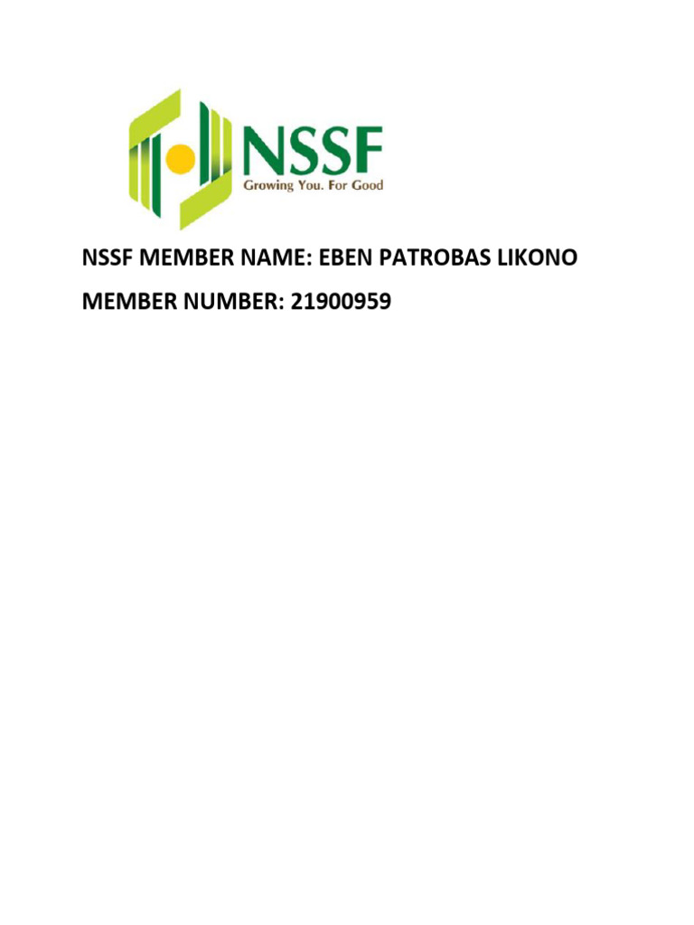 NSSF Member Name | PDF