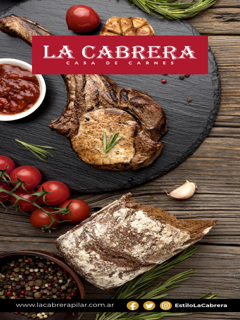 Menú y Precios La Cabrera 2025 | PDF | Tarjeta de débito | Visa Inc.