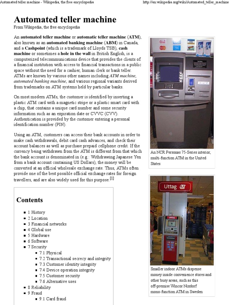 ATM Machine | PDF | Automated Teller Machine | Emv