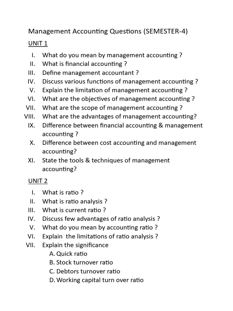Management Accounting Questions-1 | PDF | Management Accounting | Cost ...