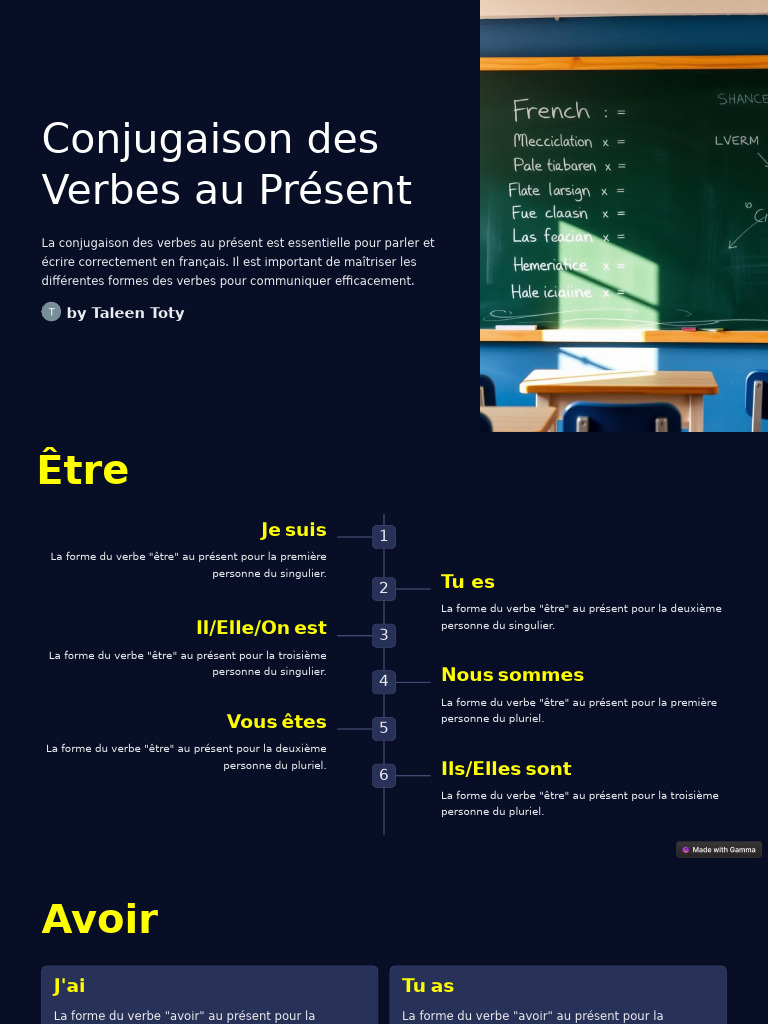 Conjugaison des Verbes au Présent | PDF | Nombre grammatical | Verbe