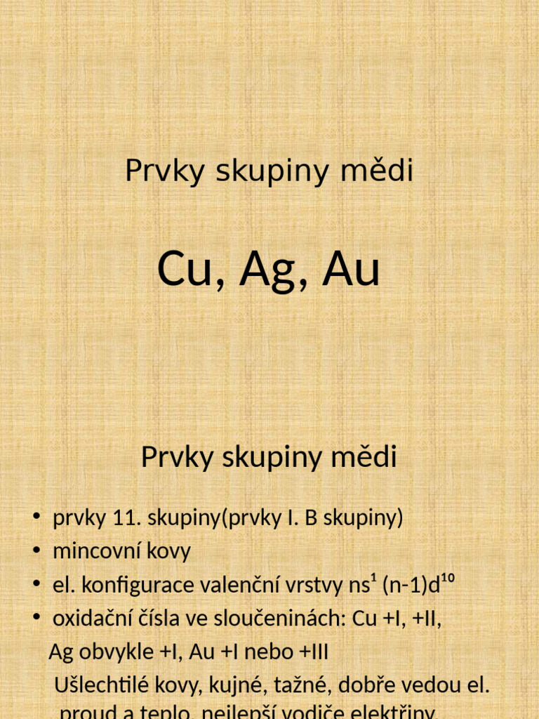 Prvky Skupiny Mědi | PDF
