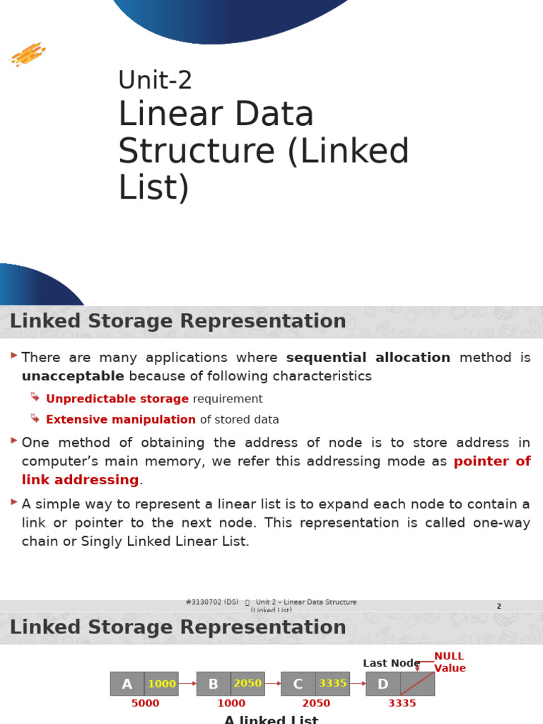 DS Unit - 2 (Linked List) | PDF | Pointer (Computer Programming) | Computer Programming