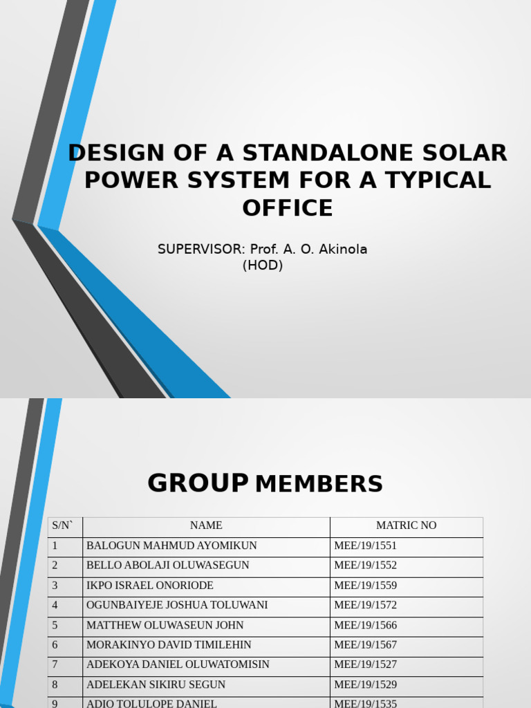Solar Power System Design for Offices | PDF | Photovoltaics | Power ...