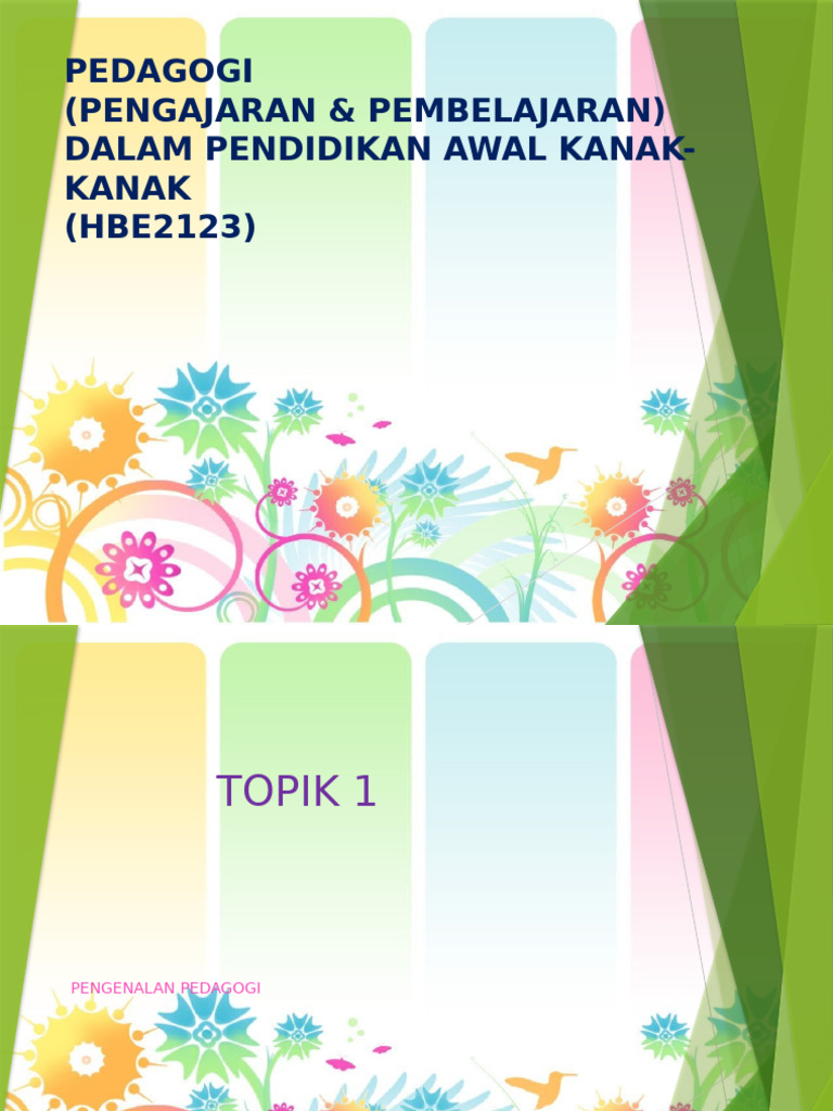 Topik 1 Pengenalan Kepada Pedagogi | PDF