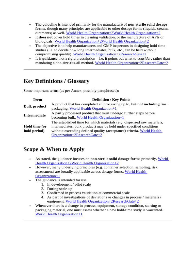 Hold-Time Study Guidelines for GMP | PDF | Sampling (Statistics ...