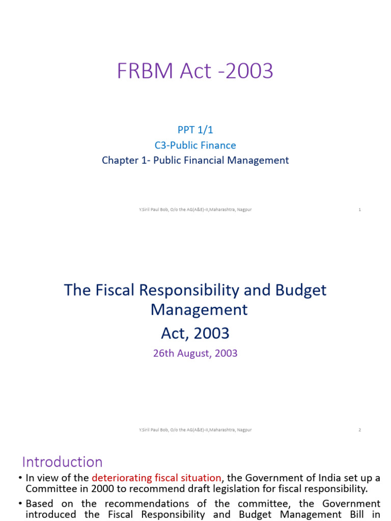 C3 PF New Syllabus12 Frbmact2003 | PDF | Government Budget Balance ...