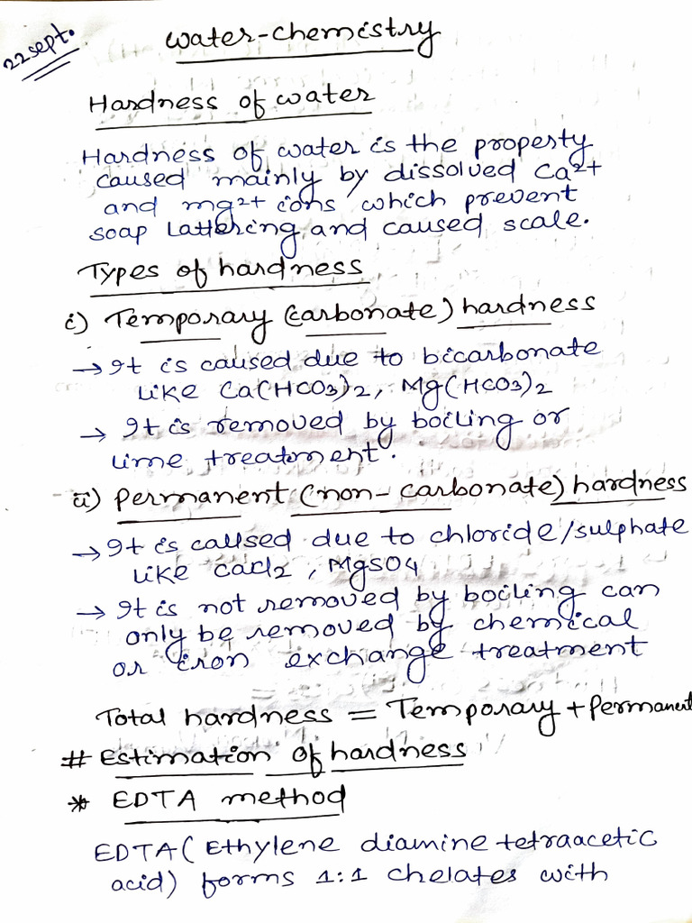 Water Chemistry Notes | PDF