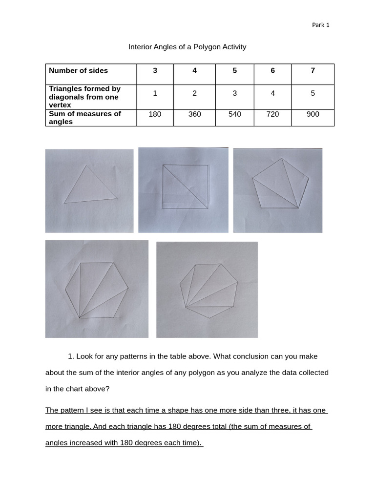Interior Angles of Polygons Explained | PDF