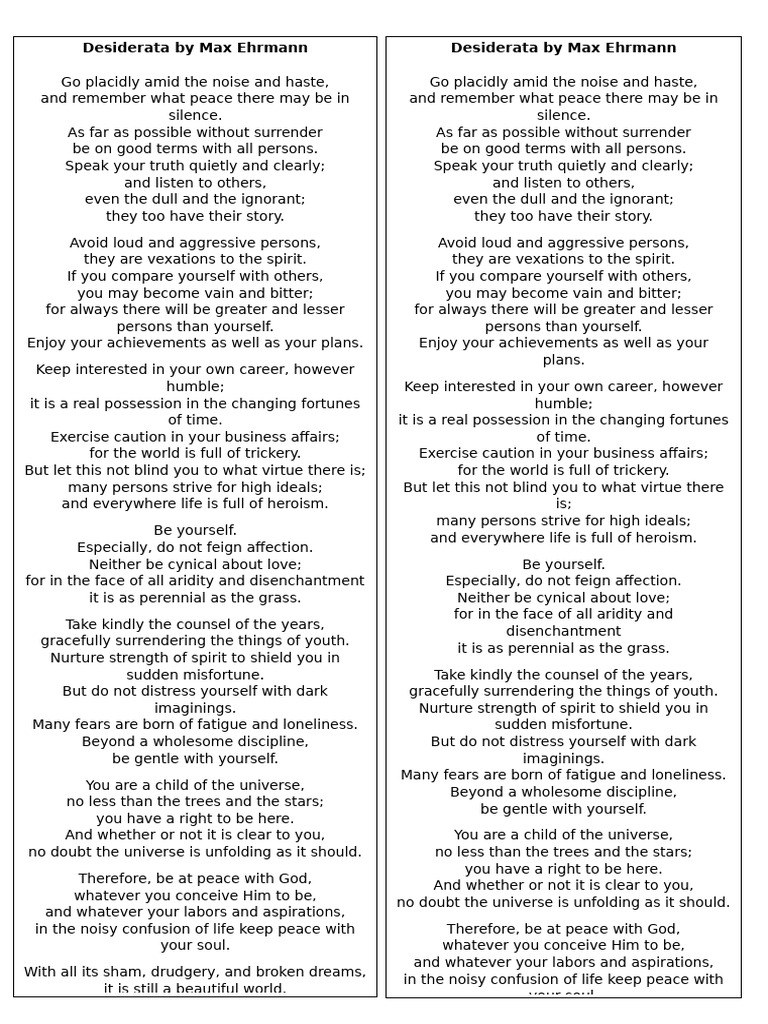 Desiderata | PDF