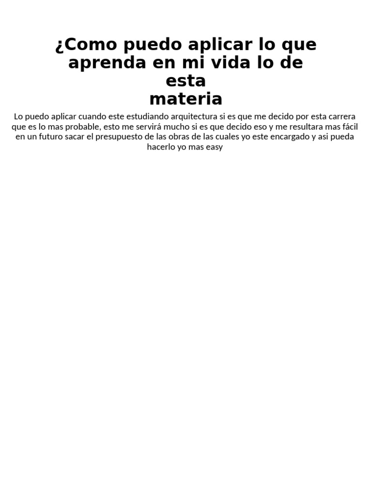 Como Puedo Aplicar Lo Que Aprenda en | PDF