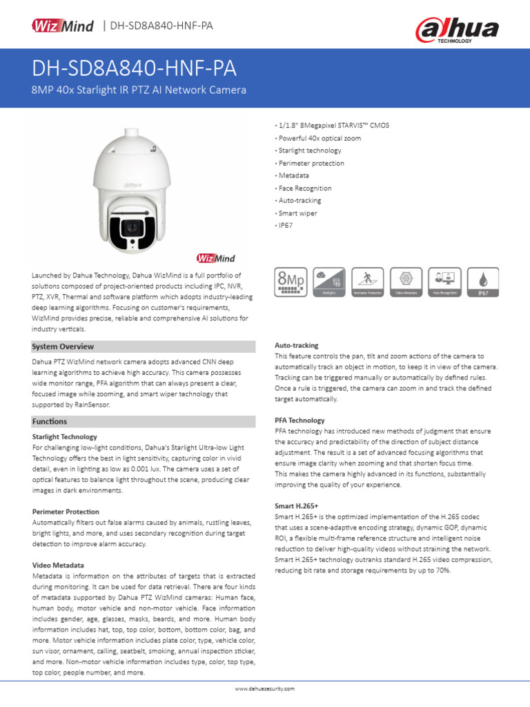 SD8A840-HNF-PA S0 Datasheet 20250109 | PDF | Video | Camera