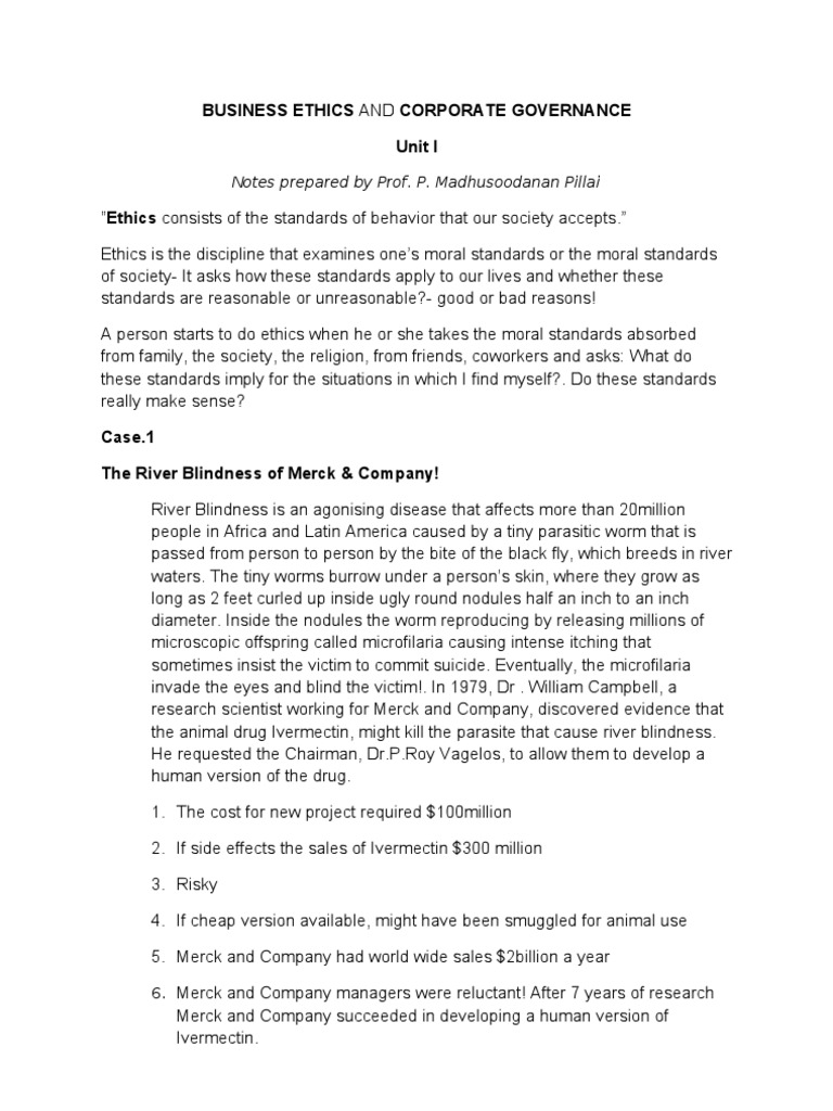 Business Ethics and Corporate Governance Guide | PDF | Utilitarianism ...