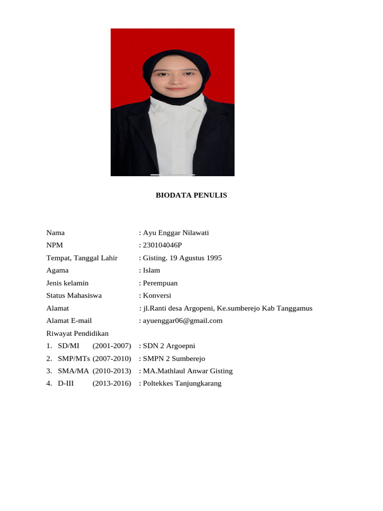 Biodata Penulis Enggar | PDF
