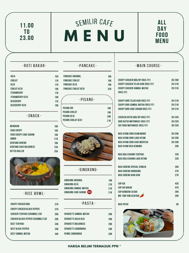 Semilir Cafe Menu Overview | PDF | Caffeinated Drinks | Coffee