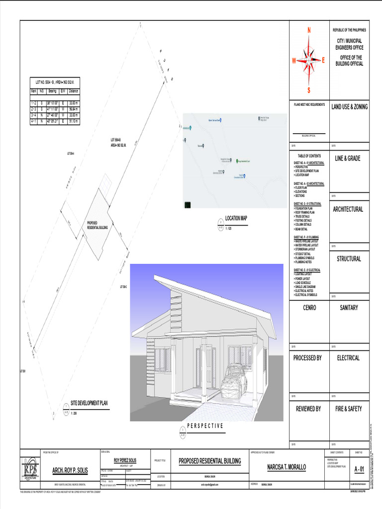 Proposed Residential Building Plans | PDF | Civil Engineering ...