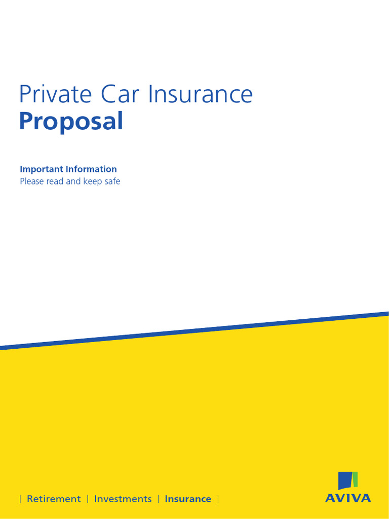 Aviva Private Car Insurance Proposal Form | PDF | Insurance