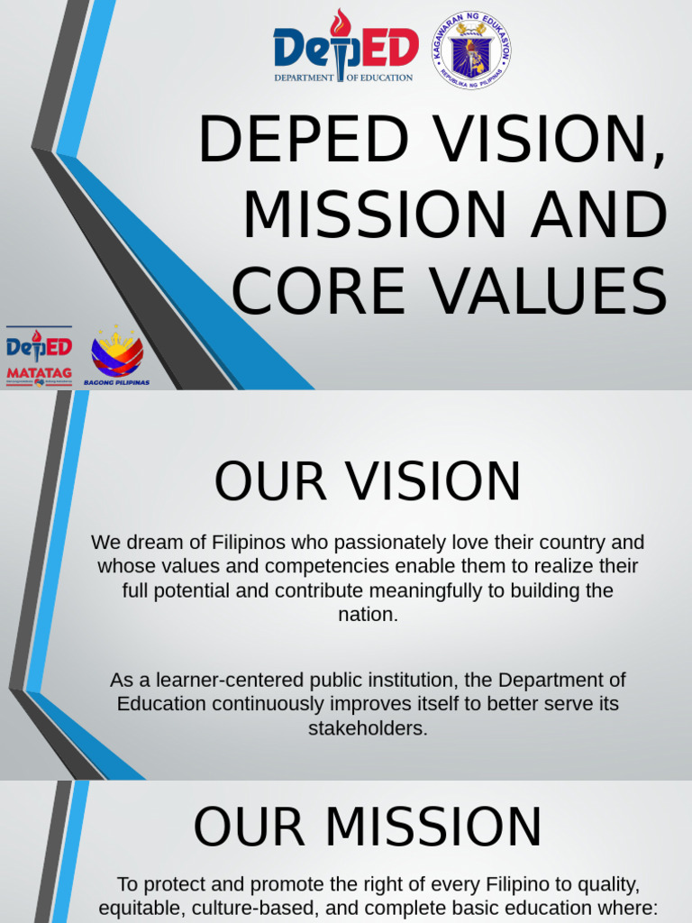 DEPED Vision, Mission & Core Values | PDF