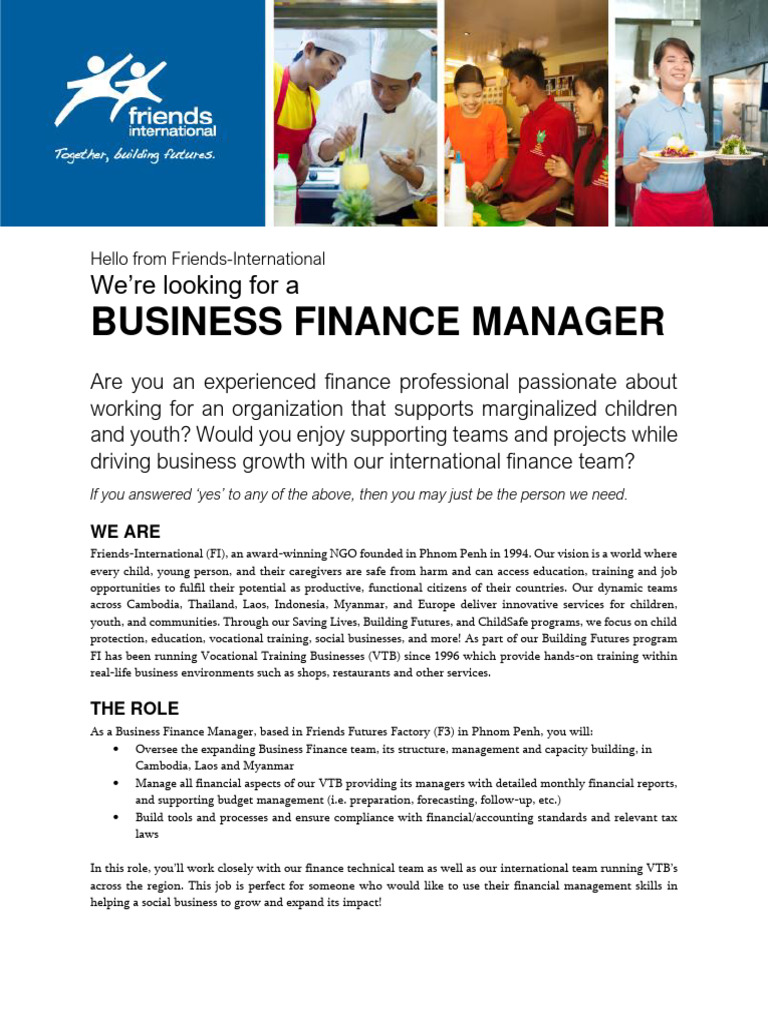 Job Ad Business Finance Manager SEP2024 FINAL | PDF