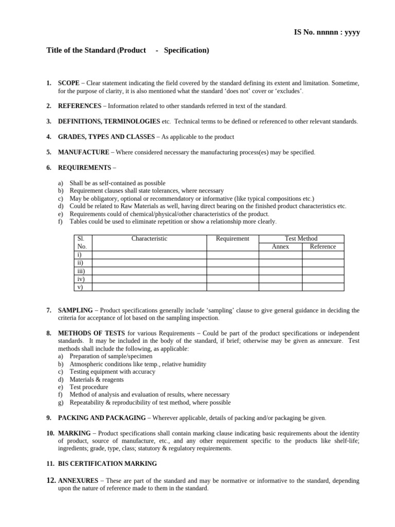 Standard Writing Proforma | PDF | Specification (Technical Standard)
