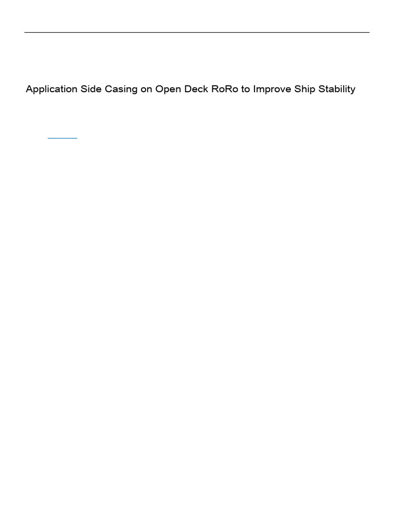 Application Side Casing On Open Deck RoRo To Impro | PDF | Ships ...