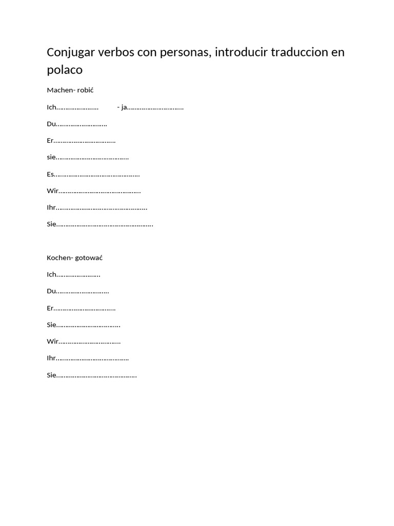 Conjugar Verbos Con Personas | PDF