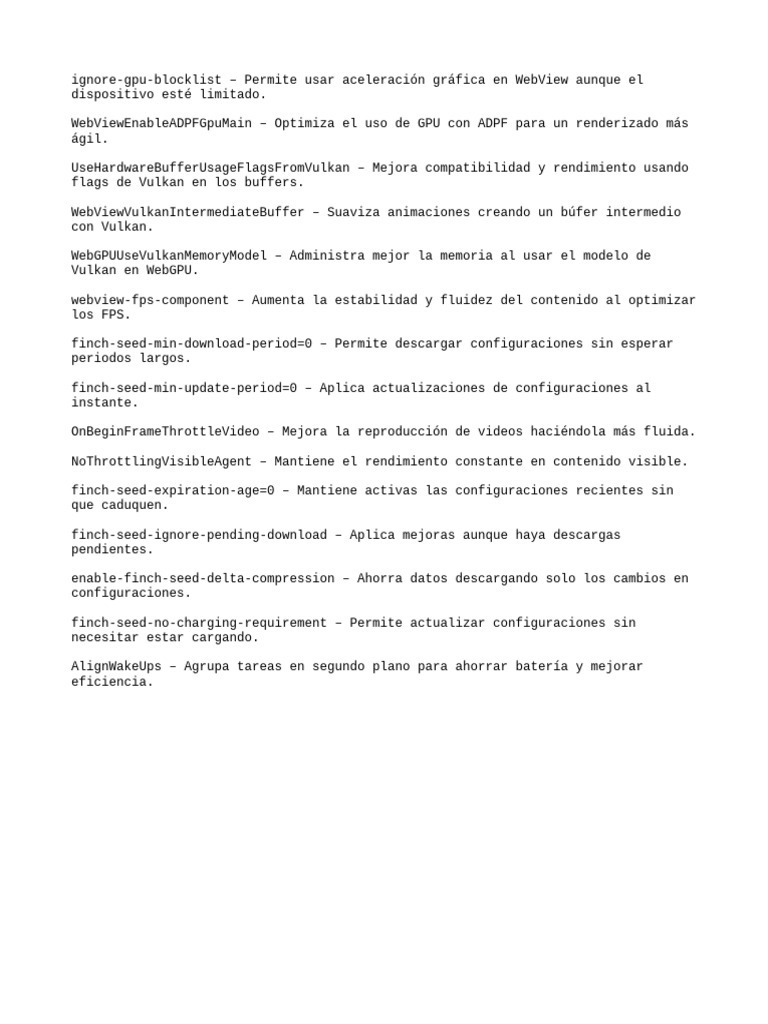 Banderas Avanzadas de WebView - Descripción Breve | PDF