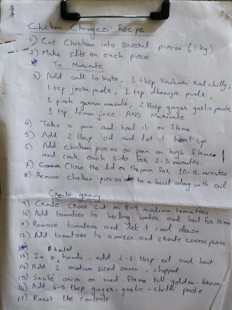 Chicken Changezi Recipe (Compressed) | PDF