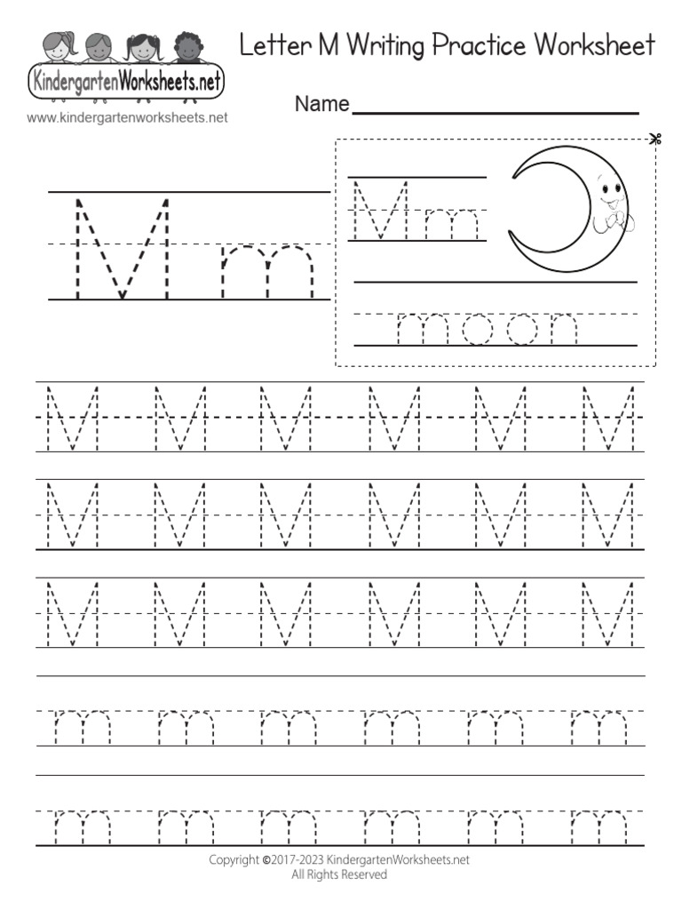 Letter M Writing Practice Worksheet | PDF