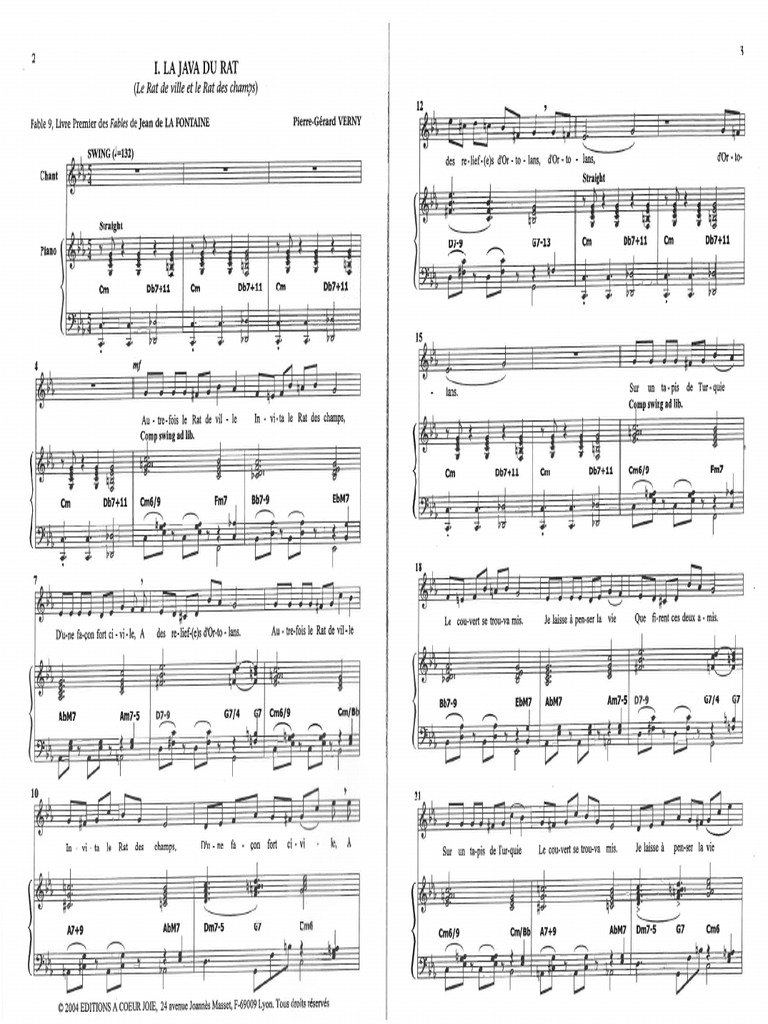 La Java Du Rat - Piano Et Chant | PDF
