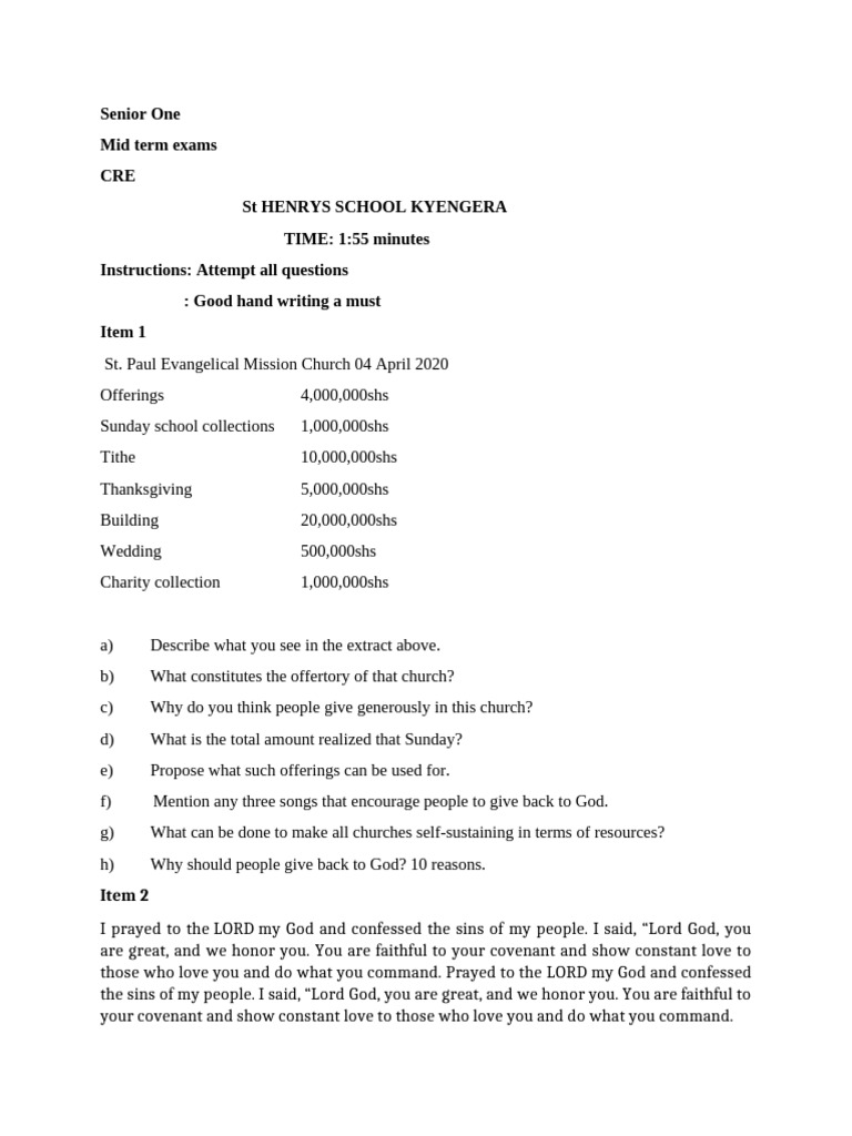 Senior One S1 | PDF