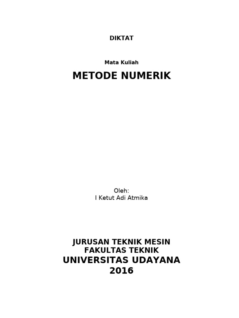 Metode Numerik | PDF