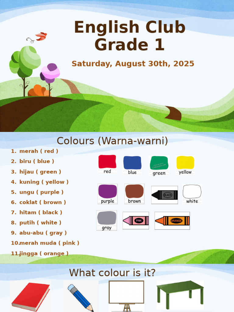 English Club Grade 1 - Colours | PDF