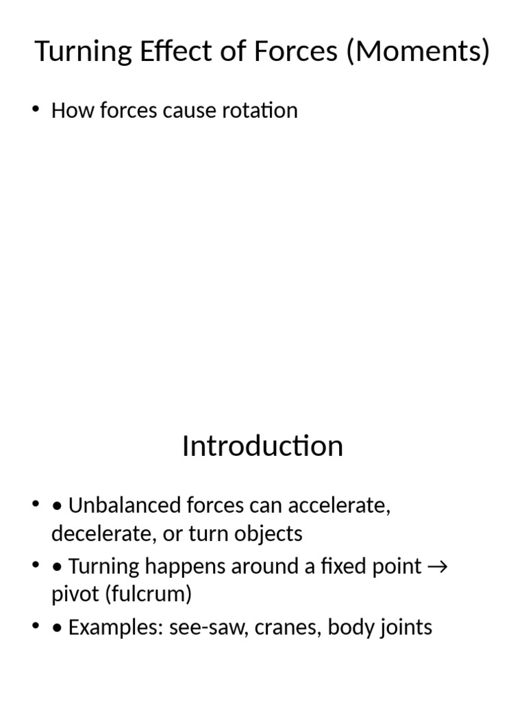 Turning Effect of Forces Presentation | PDF