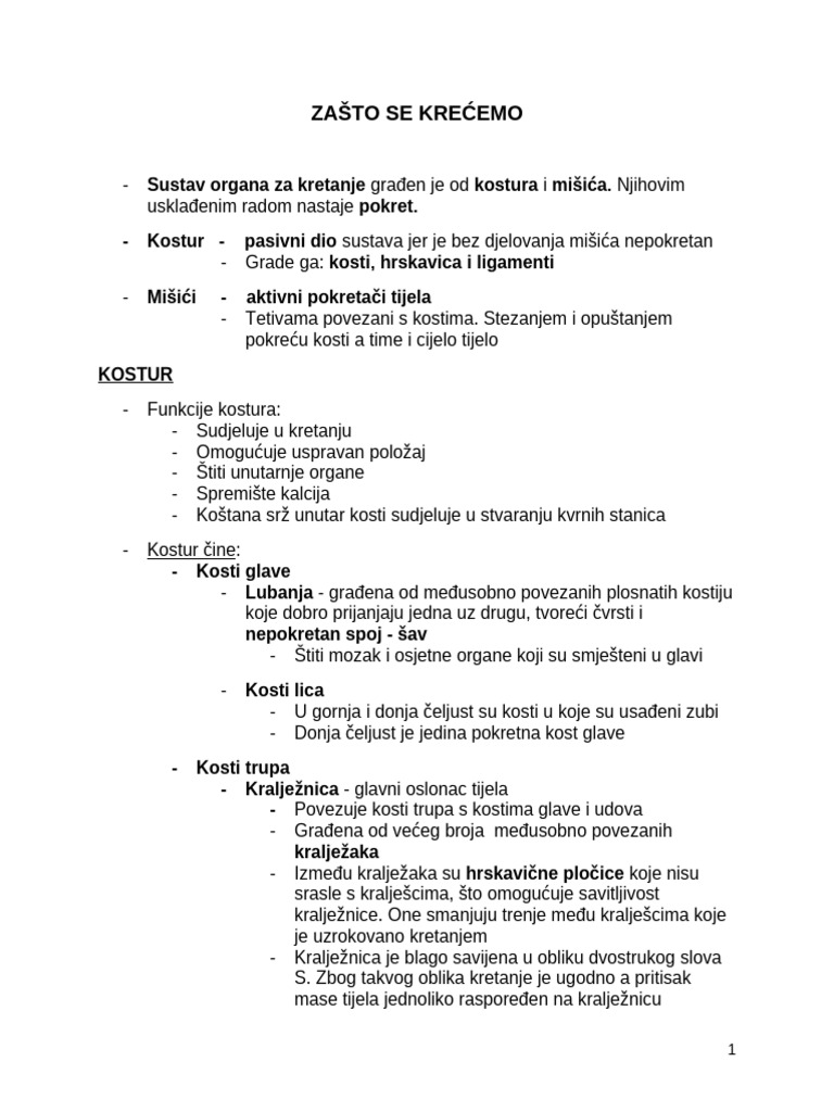Biologija Kretanje | PDF