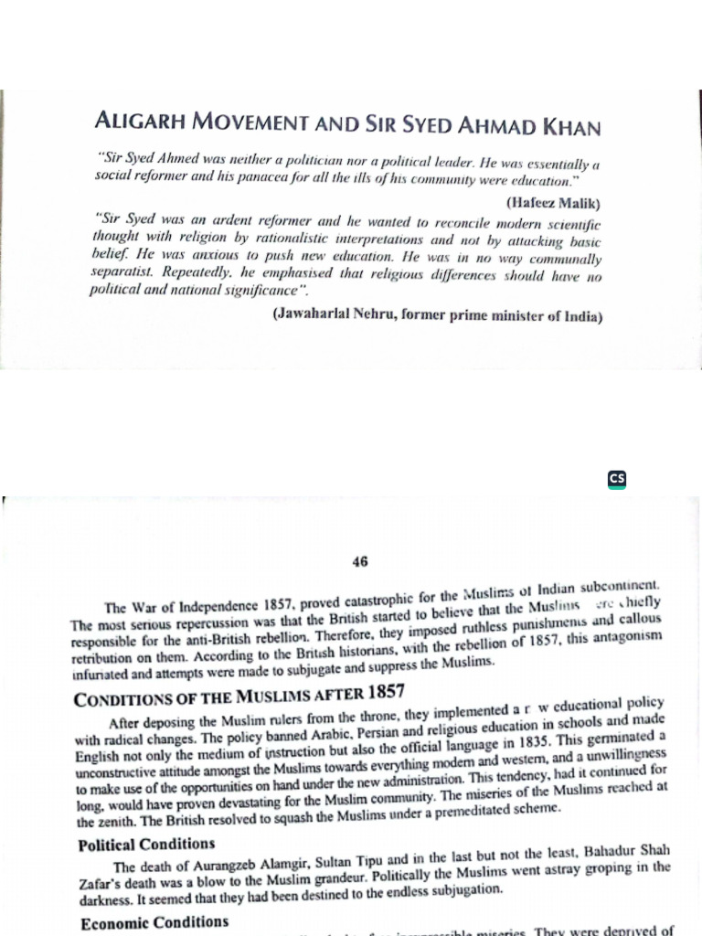 Sir Syed and Aligarh Movement | PDF