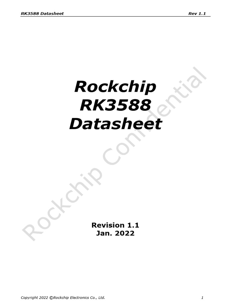 Rockchip RK3588 Datasheet V1.1-20220124 | PDF | Cpu Cache | Hdmi