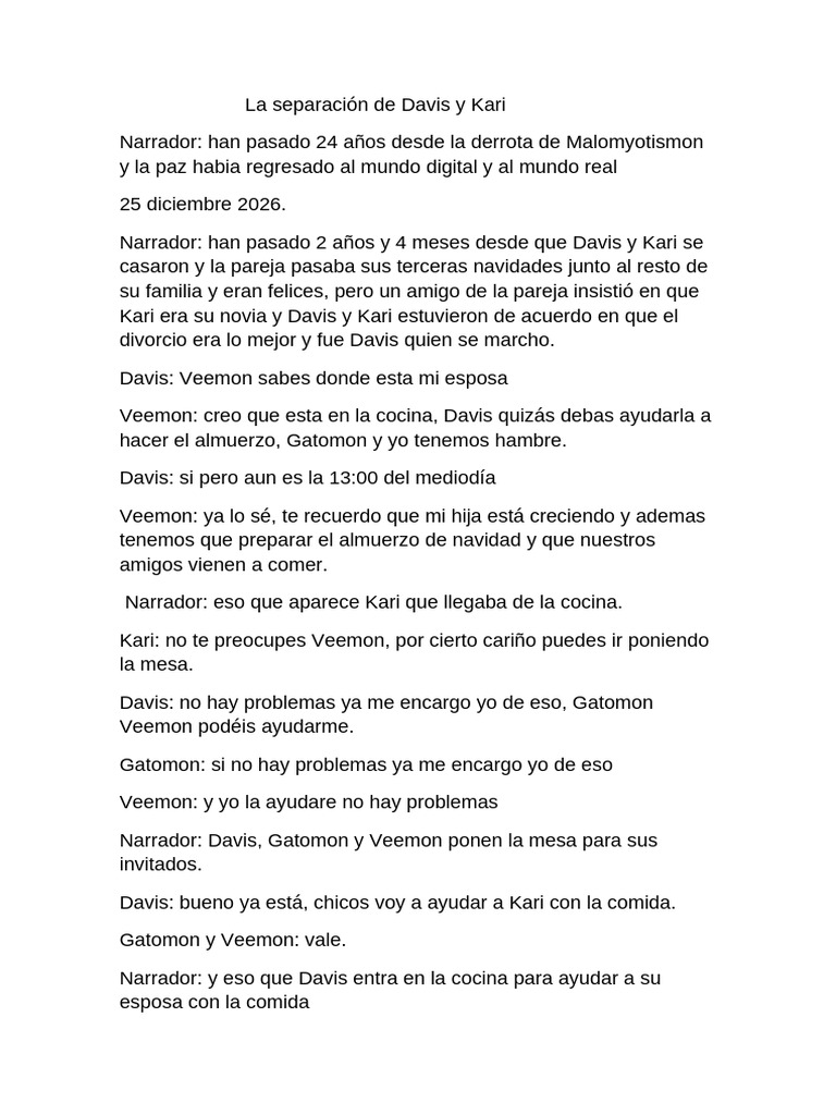 Capitulo 9 La Separación de Davis y Kari | PDF | Relaciones íntimas ...