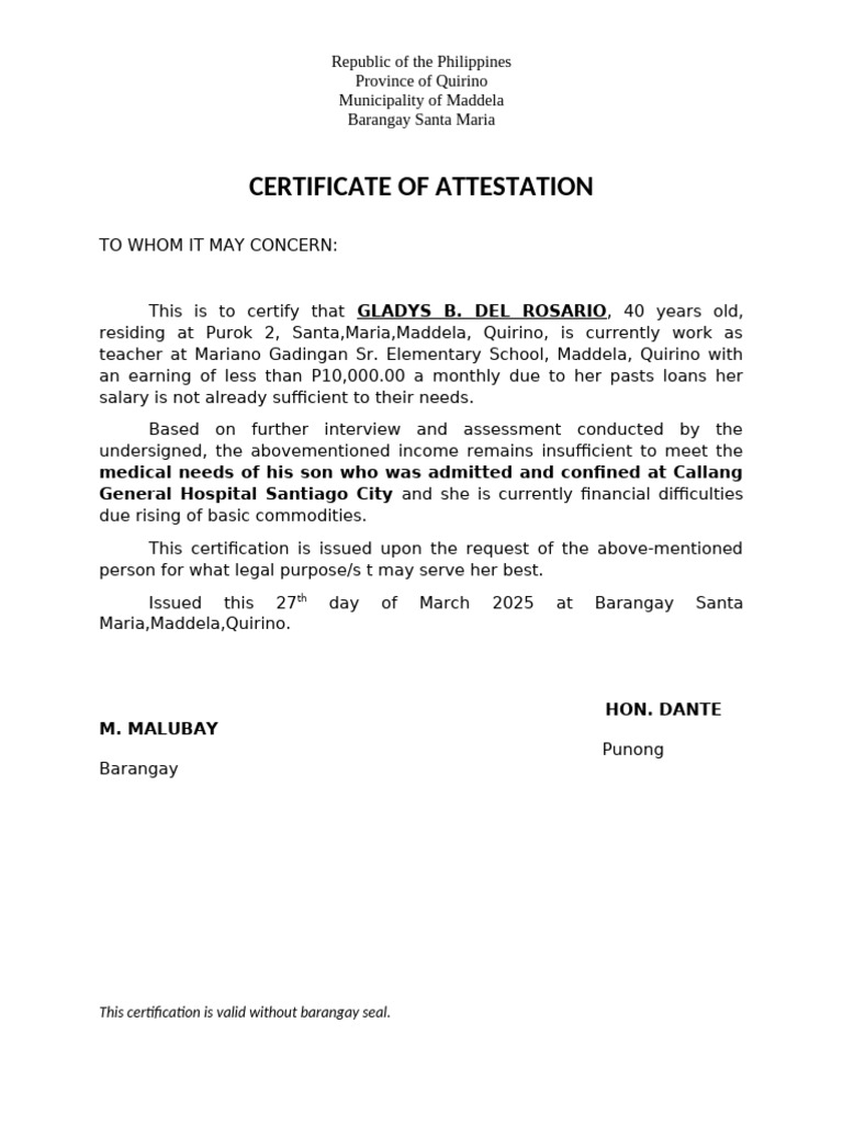 Certificate of Attestation | PDF