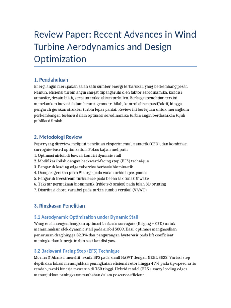 Review Paper Wind Turbine | PDF