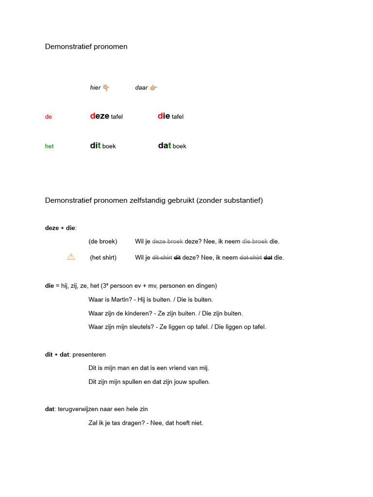 Deze, Die, Dit, Dat | PDF