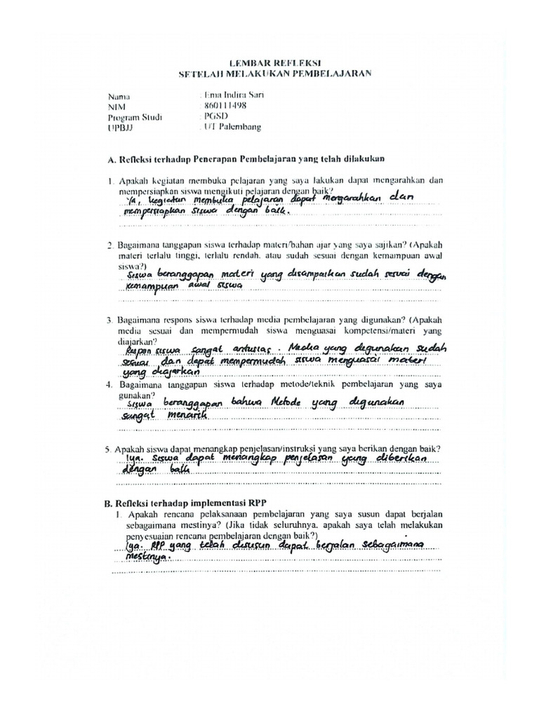 Lembar Refleksi Sesi 2 | PDF