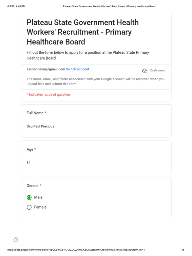 Plateau State Government Health Workers' Recruitment - Primary ...
