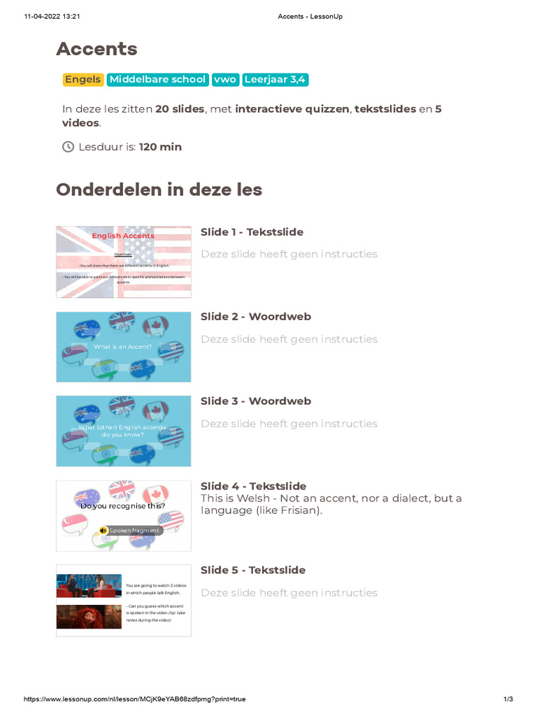 Accents - LessonUp | PDF