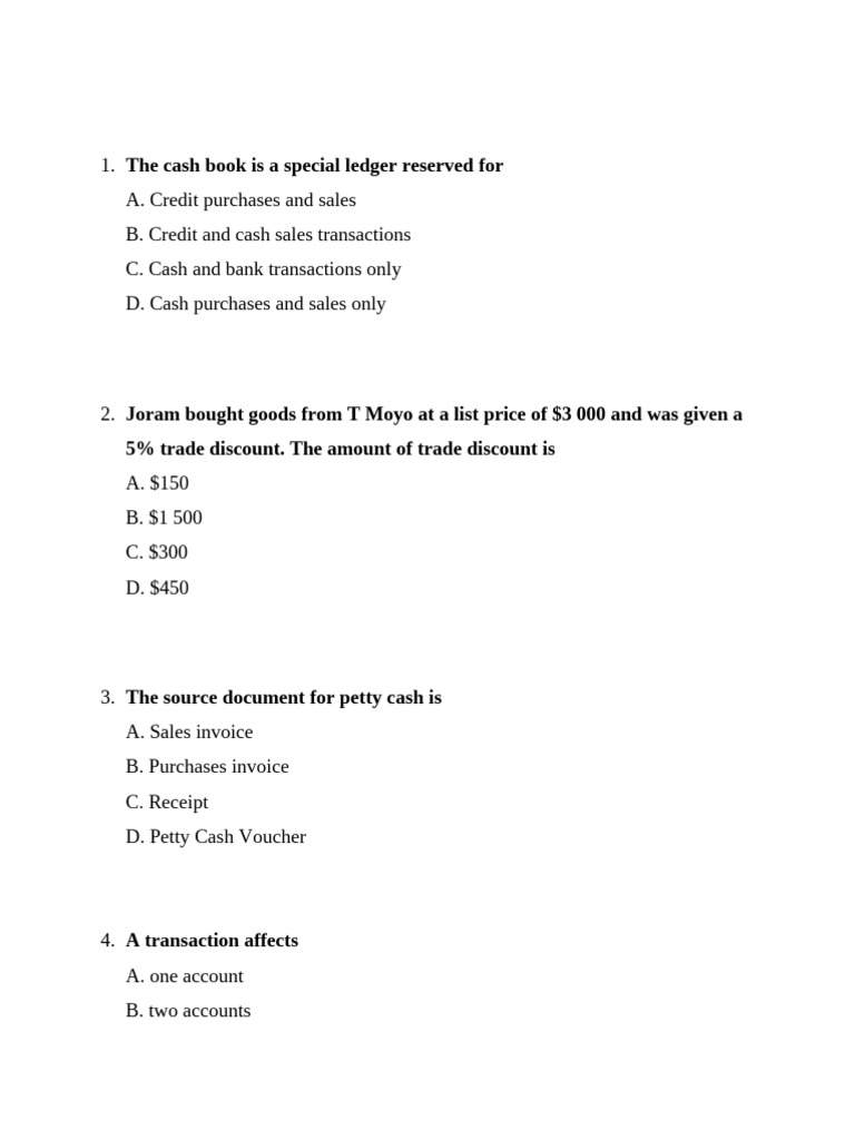 Form 2 Accounts Paper 1 Mid Year Exams 2025 | PDF | Debits And Credits ...