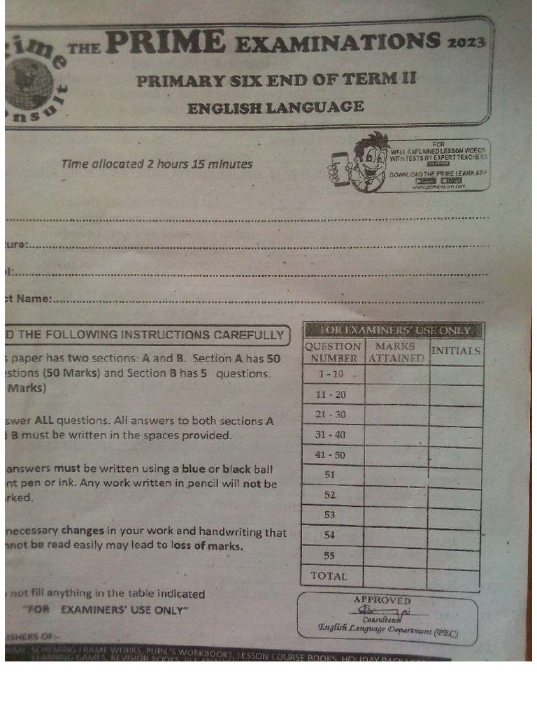 P6 English End of Term II | PDF