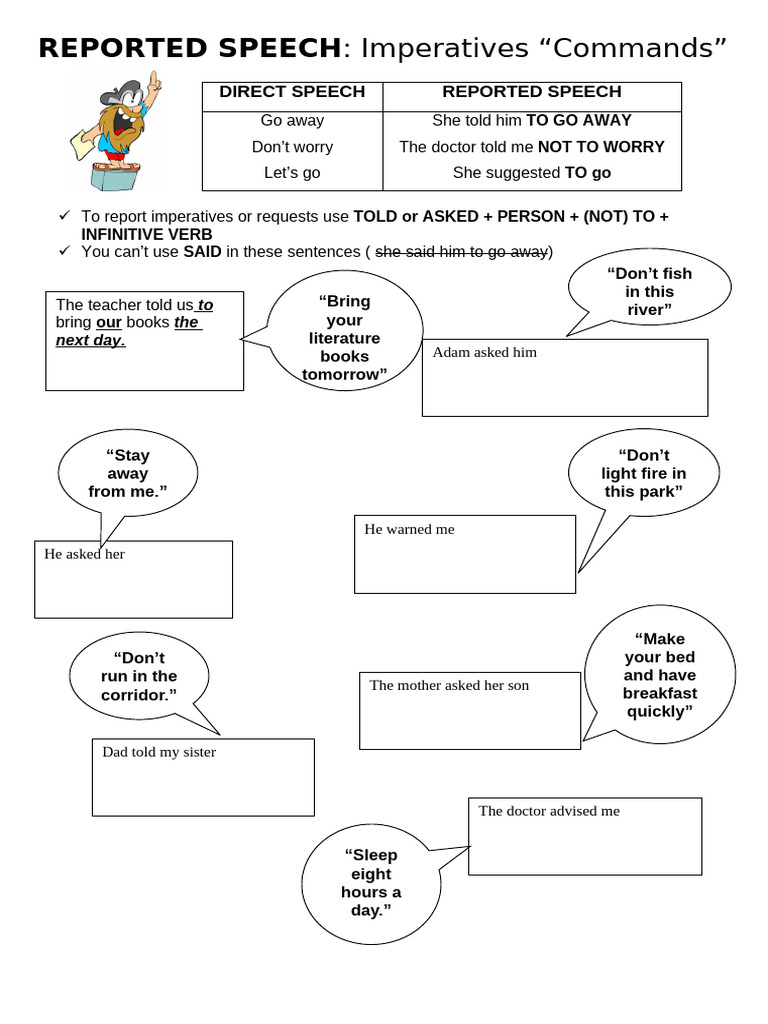 Reported Speech: Commands & Questions | PDF | Syntax | Semantics